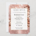 Rose Gold Glam Sparkle Cheetah Invitation | Zazzle