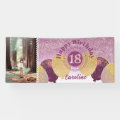 Rose Gold Glitter 18th Birthday & Balloons Banner | Zazzle