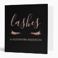 Rose Gold Glitter and Sparkle Eyelash Extension 3 Ring Binder | Zazzle