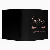 Rose Gold Glitter and Sparkle Eyelash Extension 3 Ring Binder | Zazzle