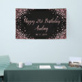 Rose Gold Glitter Black 21st Birthday Monogram Banner | Zazzle