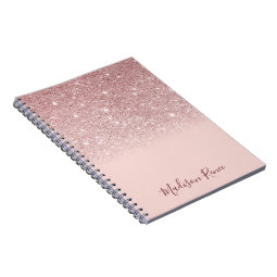 Rose Gold Glitter Blush Pink Ombre Notebook | Zazzle