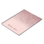 Rose Gold Glitter Blush Pink Ombre Notebook | Zazzle