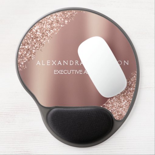 Rose Gold Glitter | Blush Pink Sparkle Glitter Gel Mouse Pad | Zazzle