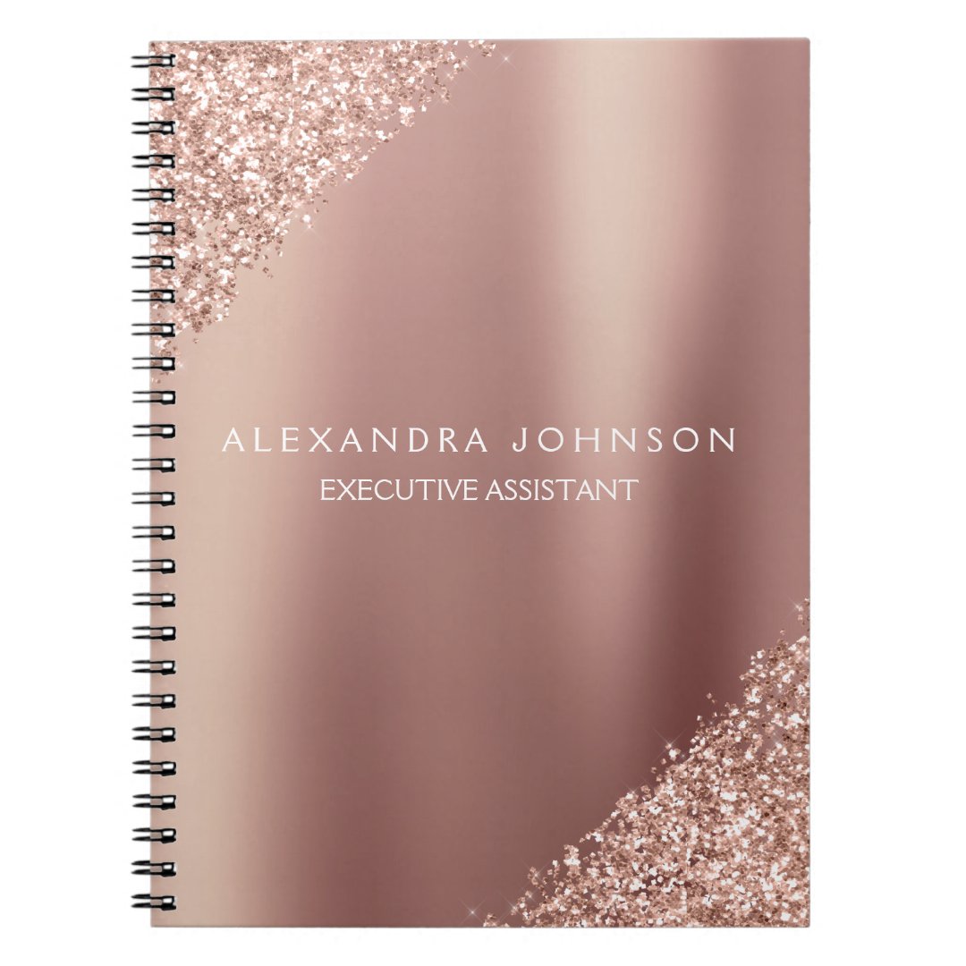 Rose Gold Glitter | Blush Pink Sparkle Glitter Notebook | Zazzle