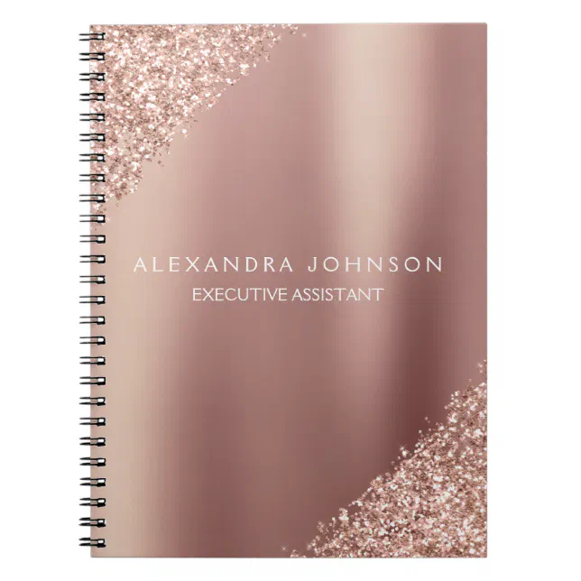 Rose Gold Glitter | Blush Pink Sparkle Glitter Notebook | Zazzle