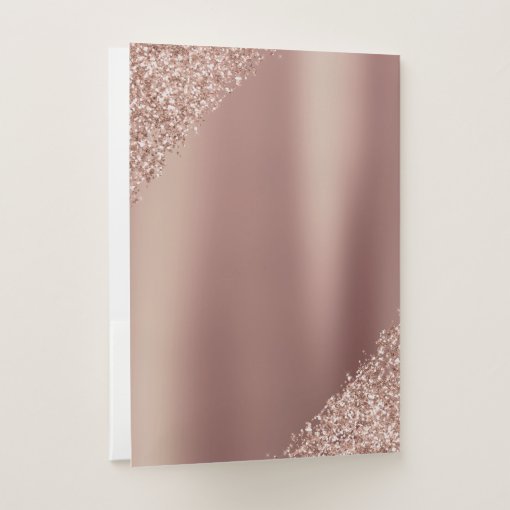 Rose Gold Glitter | Blush Pink Sparkle Glitter Pocket Folder | Zazzle
