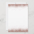 Rose Gold Glitter Borders Wedding Evening Invitation | Zazzle