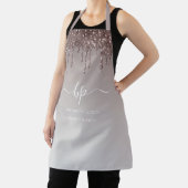 Rose Gold Glitter Business Staff Uniform Monogram Apron | Zazzle