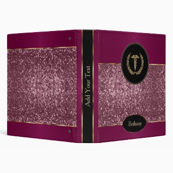 Rose Gold Glitter - Create Your Own 3 Ring Binder | Zazzle