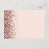 Rose Gold Glitter Edge Blush Pink Wedding Details Enclosure Card | Zazzle