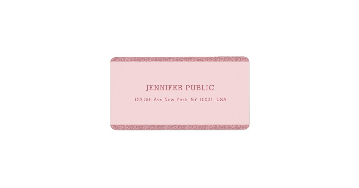 Rose Gold Glitter Elegant Modern Template Label | Zazzle