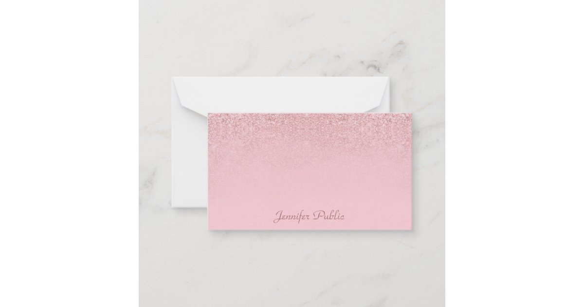 Rose Gold Glitter Elegant Template Handwritten | Zazzle