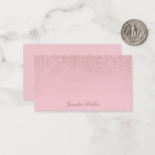 Rose Gold Glitter Elegant Template Handwritten | Zazzle