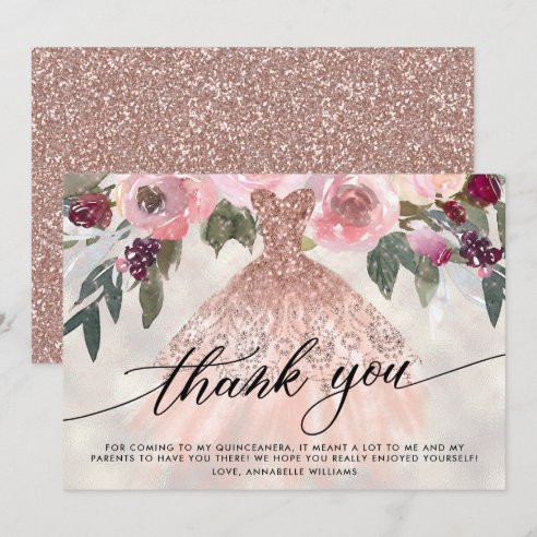 265+ Quinceanera Thank You Cards | Zazzle