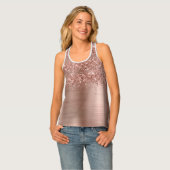 Rose Gold Glitter Girly Glam Metallic Tank Top | Zazzle