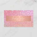 Rose gold glitter girly signature script business card | Zazzle