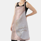 Rose Gold Glitter Hair Stylist Script Salon Name Apron | Zazzle