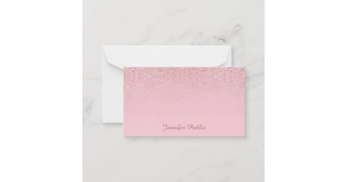 Rose Gold Glitter Handwritten Elegant Template | Zazzle