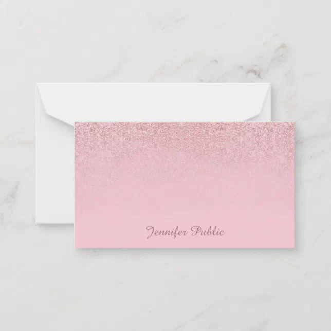 Rose Gold Glitter Handwritten Elegant Template | Zazzle