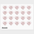 Rose Gold Glitter Heart Name Initial Monogram Heart Sticker | Zazzle