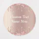 Rose Gold Glitter Labels with Custom Text | Zazzle