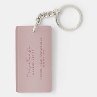 Rose Gold Glitter Lips Makeup Keychain | Zazzle