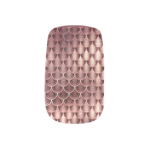 Rose Gold Glitter Mermaid Scales metallic Minx Nail Art | Zazzle