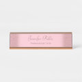 Rose Gold Glitter Modern Template Professional Desk Name Plate | Zazzle