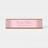 Rose Gold Glitter Modern Template Professional Desk Name Plate | Zazzle