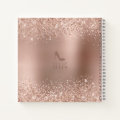Rose Gold Glitter Monogram Boss Lady Notebook | Zazzle