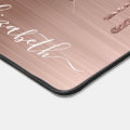 Rose Gold Glitter Monogram Desk Mat | Zazzle