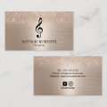 Rose Gold Glitter Music Vocalist Singer Songwriter Business Card | Zazzle