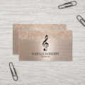 Rose Gold Glitter Music Vocalist Singer Songwriter Business Card | Zazzle