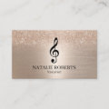 Rose Gold Glitter Music Vocalist Singer Songwriter Business Card | Zazzle
