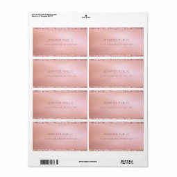 Rose Gold Glitter Personalized Template Shipping Label | Zazzle