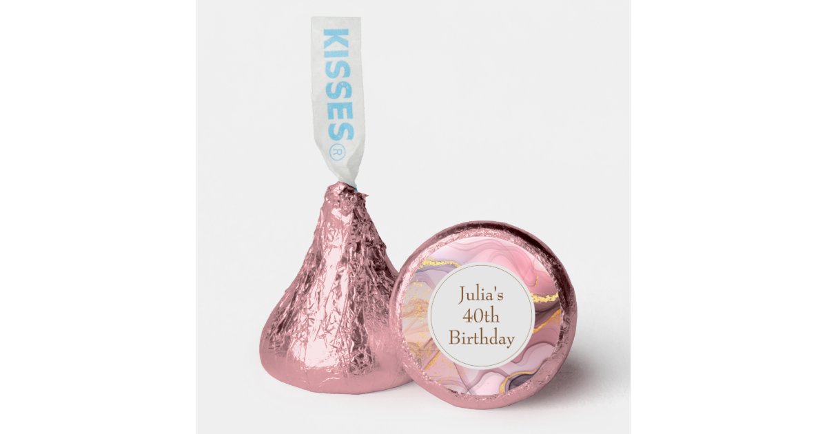 Rose Gold glitter pink birthday Balloon Hershey®'s Kisses® | Zazzle