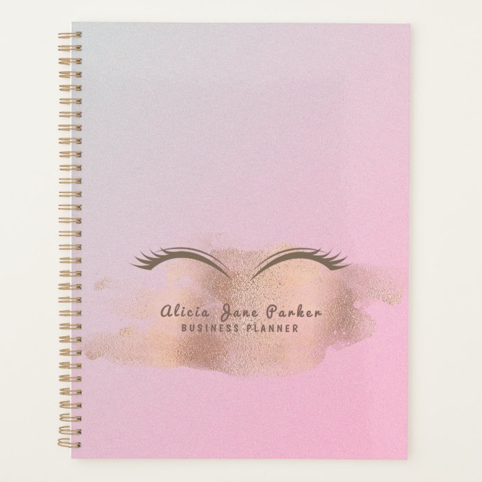 Rose gold glitter pink trendy modern makeup artist planner | Zazzle.com