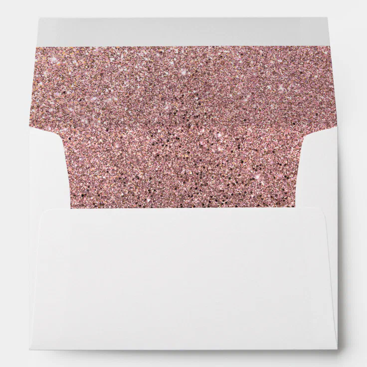 Rose Gold Glitter Sparkle Fancy Glamour - Lined Envelope | Zazzle