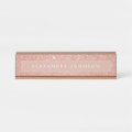 Rose Gold Glitter Sparkle Girly Modern Desk Name Plate | Zazzle