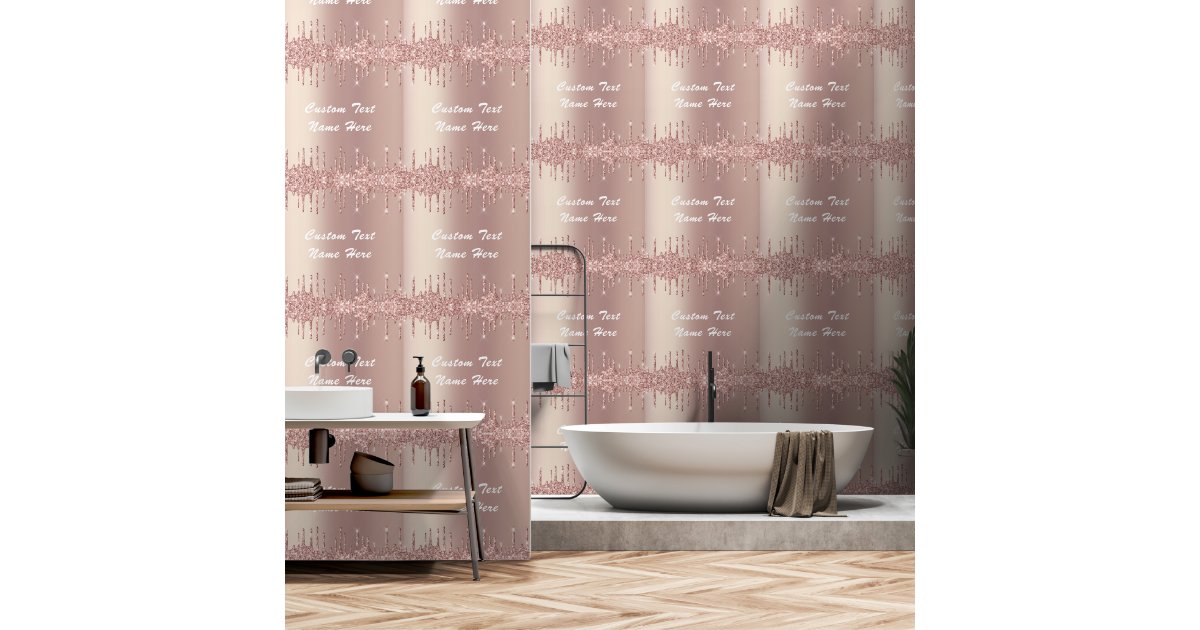 Rose Gold Glitter Sparkly Custom Text Personalized Wallpaper | Zazzle