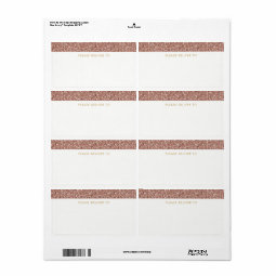 Rose Gold Glitter Stripe Address Labels | Zazzle