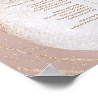 Rose Gold Glitter Stylist Salon Price List Menu Poster | Zazzle