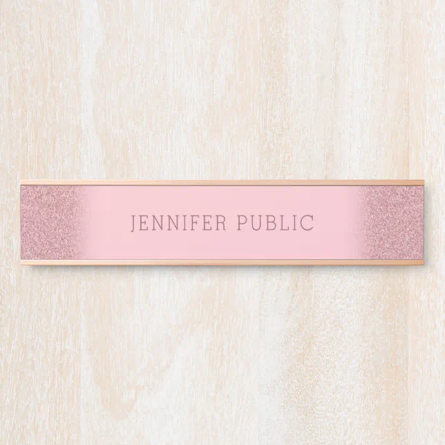Rose Gold Glitter Template Elegant Modern Simple Door Sign | Zazzle