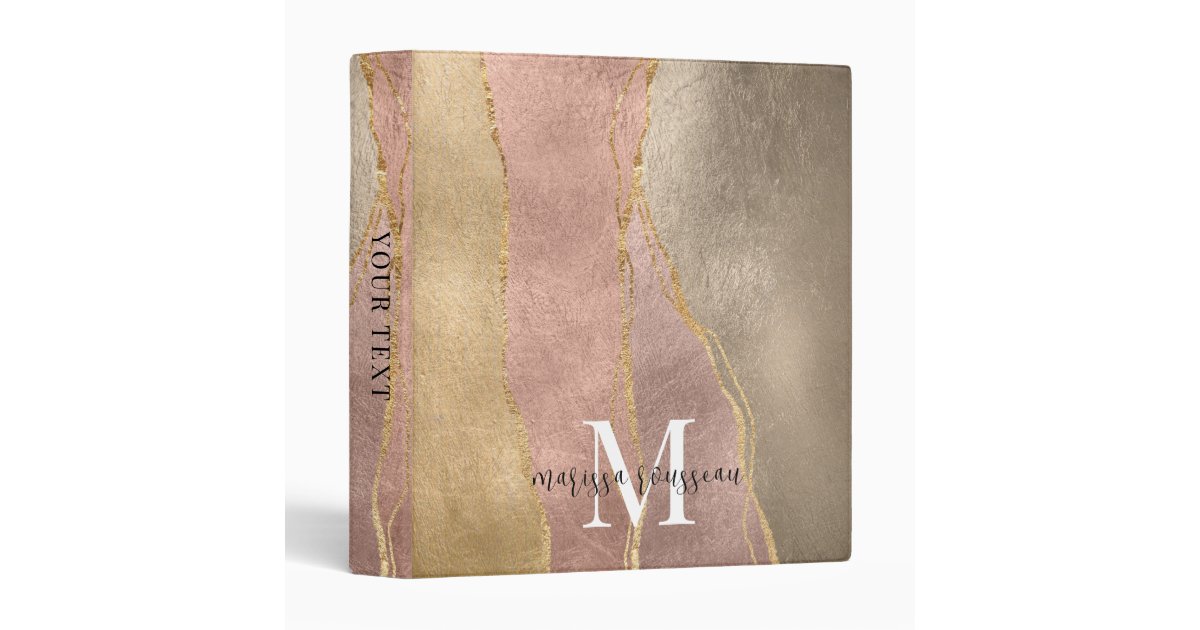 Rose Gold Gold Foil Glitter Binder | Zazzle