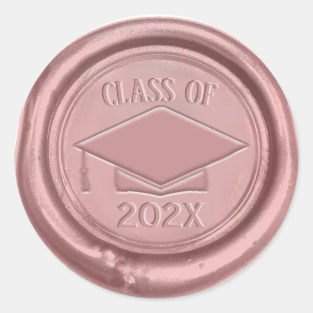Rose Gold Graduation Cap Class of 2023 Wax Seal | Zazzle