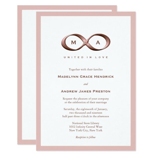 Rose Gold Infinity Hand Clasp Wedding Invitation | Zazzle.com