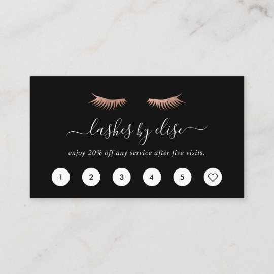 Rose Gold Lashes Loyalty Cards | Zazzle.com