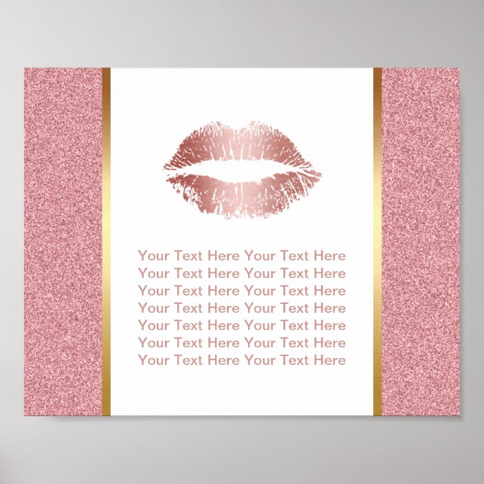 Rose Gold Lips Faux Glitter Vendor Event Poster | Zazzle.com