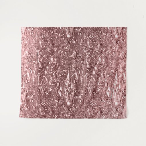 Rose Gold Liquid Chrome Metallic Chic Glam Tapestry | Zazzle